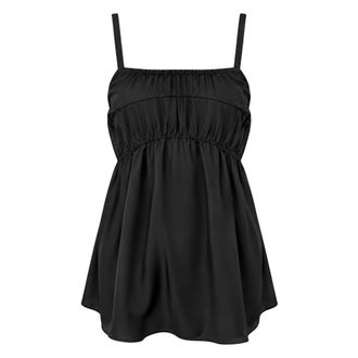 Tela Satin-Effekt Top - - Tops - Damen - Schwarzk - M