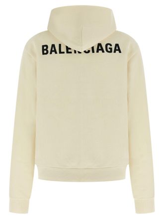 Balenciaga Embroidered Logo Hoodie - Cream