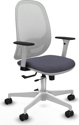 Piqueras y Crespo Schreibtischstuhl, wei&szlig; und zylindrisch, mit 1D-Armen, h&ouml;henverstellbare Lendenwirbelst&uuml;tze, ausgestattet mit Syncro/Traslack und Schneideschaum, Wei&szlig;