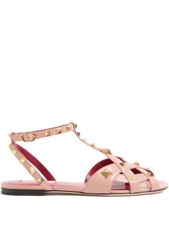 Valentino Garavani sandales &agrave; ornements Rockstud - Rose