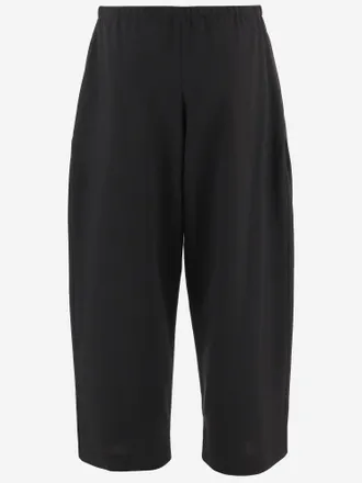 Khaite Womens Trousers Wide-Leg Virgin Wool Black