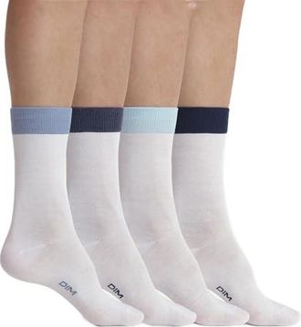Dim Homme - Chaussettes Mi-Hautes Ecodim Style x4 | Coton Peign&eacute; Doux | Coloris Intemporels | Certifi&eacute;es OEKO-TEX