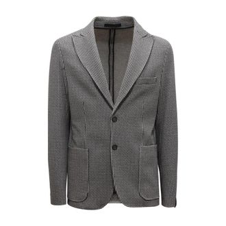 Paolo Pecora Hahnentritt Jacke in Grau/Schwarz - - Jackets - Herren - Grau - XL