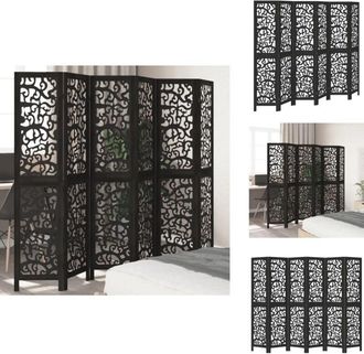 vidaXL 6-tlg. Paravent Schwarz Massivholz Paulownia - Paravent - Paravents - Raumteiler - Raumtrenner