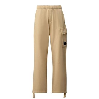 C.P. Company C.p. Company, Homme, Pantalons, Beige, Taille: L Pantalon de surv&ecirc;tement cargo &agrave; lentille en molleton gratt&eacute; en diagonale