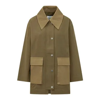 Ganni Femme, Vestes, Vert, Taille: 38 FR Veste de travail