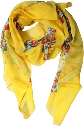 Dolce & Gabbana Foulard en Soie Imprim&eacute; - Femme - Accessoires - Jaune - Taille: ONE Size
