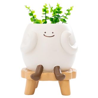 Generic &Uuml;bertopf Mit L&auml;cheln-Gesicht - Blumentopf Mit Lustigem Gesicht, Keramik-Sukkulenten-&Uuml;bertopf | Niedlicher Dekorativer Blumentopf F&uuml;r Die Inneneinricht