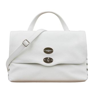 Zanellato Femme, Sacs, Blanc, Taille: ONE Size Sac &agrave; bandouli&egrave;re en cuir grain&eacute; pour femme