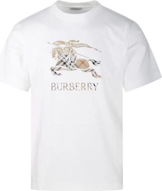 Burberry Homme, Tops, Blanc, Taille: XL Seth EKD DEG T-Shirt