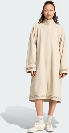 adidas Originals plissierter Tracktop-Mantel in Khaki three-Neutral