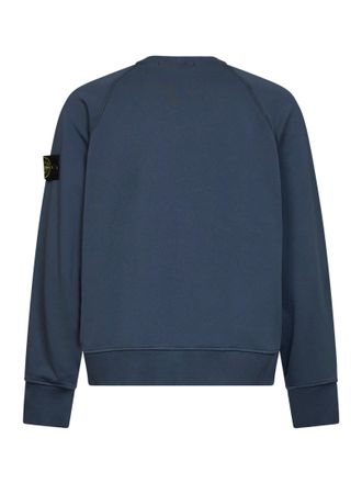 Stone Island Mens Crewneck Sweatshirt Slate Blue Cotton Sweatshirts Sweater