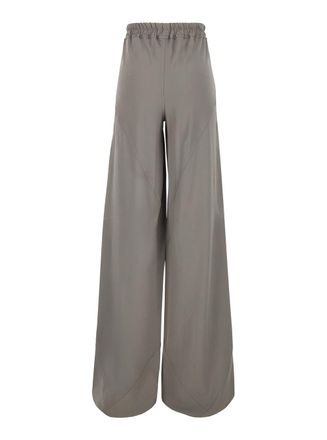 Rick Owens Womens Wide-Leg Grey Trousers Viscose Blend