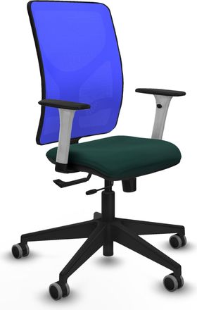 Piqueras y Crespo Sessel f&uuml;r Home Office mit wei&szlig;en und schwarzen Armlehnen, h&ouml;henverstellbare Lendenwirbelst&uuml;tze, ausgestattet mit Syncro/Traslack und Schneideschaum, 