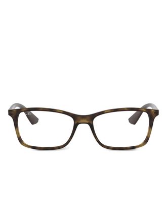 Ray-Ban lunettes de vue RX7047 &agrave; monture rectangulaire en ac&eacute;tate - Marron