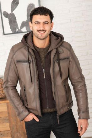 Serge Pariente Blouson Erico hood taupe