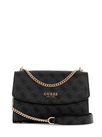 Guess Calista Convertible Xbody Flap Bag Coal Logo