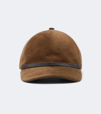 Brunello Cucinelli Casquette Monili en daim