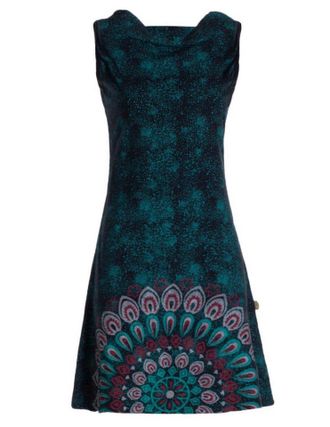vishes Sommerkleid Damen Sommerkleid Armlos Mandala-Kleid Tunika-Kleid T-Shirtkleid Boho, Goa, Hippie Style