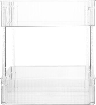 DOITOOL Transparenter Make up Organizer Aus Robustem Material 2-st&ouml;ckiges Kosmetikregal F&uuml;r Hautpflege Und Schminktisch Stabile Aufbewahrungsl&ouml;sung F&uuml;r Badezi