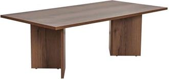 Hanah Home Stylish Walnut Coffee Table, 119 x 60 x 40 cm | 100% Melamine Coated Particle Board, 18 mm Thick | Perfect for Modern Living Rooms & Cozy Spaces