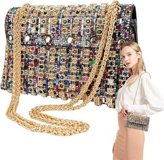 Generico Sacs de nuit pour femme - Sac de soir&eacute;e de luxe pour femme | Sac dembrayage portable avec strass pour le Nouvel An P&acirc;ques, Color&eacute; 2, Consulte la descr