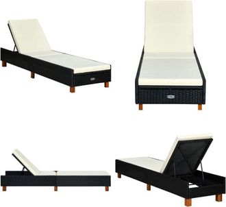 vidaXL Vidaxl - Sonnenliege mit Auflage Poly Rattan Schwarz - Sonnenliege - Gartenliege - Relaxliege - Poolliege - Outdoor M&ouml;bel - Home & Living