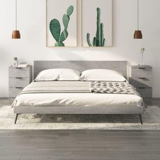 vidaXL Nachttische 2 Stk. Betongrau 40x36x65 cm - Vidaxl