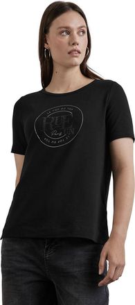 Street One Damen A322255 T-Shirt Mit Artwork, Schwarz,34