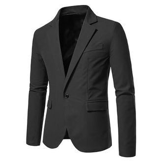 Generic Blazer en velours c&ocirc;tel&eacute; &agrave; revers crant&eacute; pour homme - Veste de sport l&eacute;g&egrave;re et ajust&eacute;e en daim, Noir, XL