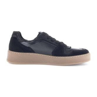 Gabor Schwarzer Schn&uuml;rsneaker mit Wildleder - - Shoes - Damen - Schwarzk - 37 1/2 EU