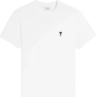 Ami Femme, Tops, Blanc, Taille: 36 FR T-shirt Court De Coeur