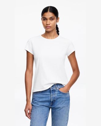 Arket Schmales T-Shirt Mit Fl&uuml;gel&auml;rmeln -Wei&szlig;