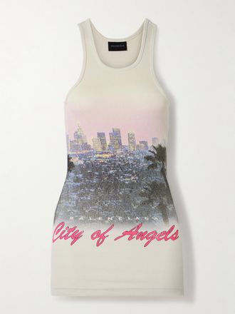 Balenciaga Tanktop Aus Geripptem Baumwoll-jersey Mit Print - Wollweiß