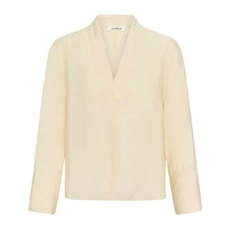 Soaked In Luxury Blouse Leodora Merapi col en V - Femme - Blouses et Chemises - Beige - Taille: 38 FR
