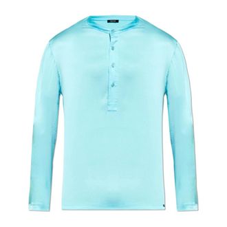 Tom Ford Seiden-Pajama-Henley - - Nightwear & Lounge - Herren - Blau - M
