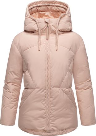 Navahoo Damen Winterjacke warme Steppjacke mit verstellbarer Kapuze und magnetischen Details Pastellzauber 14 Light Peach Gr. M