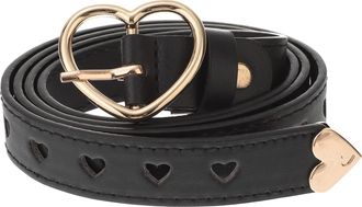 Tendycoco Damen G&uuml;rtel Mit Herz Schnalle Verstellbarer Pu-Lederg&uuml;rtel 44 Zoll F&uuml;r Jeans Kleider Und Hose Modischer Schwarzer G&uuml;rtel F&uuml;r Alltag Und Fest