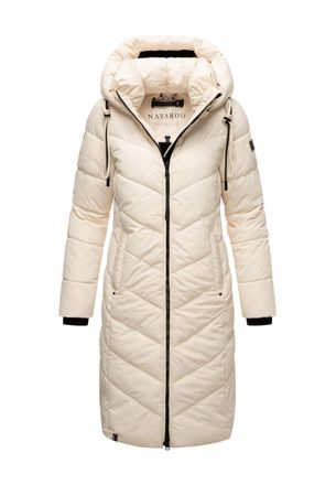 Navahoo Damen Winterjacke lang Stepp Winter Jacke gesteppt Kapuze B982 [B982-Sahnekatz-Cream-Gr.5XL]