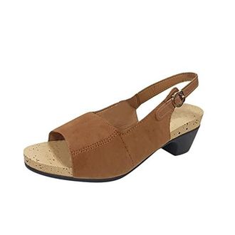 Generic Chaussures d&eacute;t&eacute; confortables ferm&eacute;es pour femme - Talon bloc antid&eacute;rapant - Sangle &agrave; boucle - Chaussures de loisirs l&eacute;g&egrave;res - Chaussures de plage &eacute;l&eacute;g