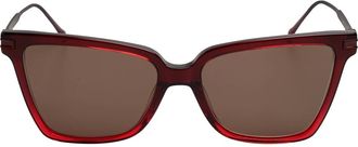 Ferragamo Femme, Accessoires, Rouge, Taille: ONE Size Rectangle Lunettes de soleil