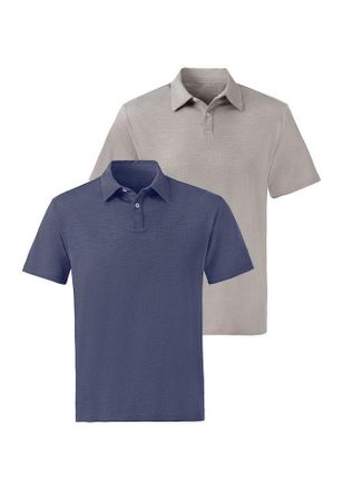 John Devin Poloshirt mit Slub-Garn Struktur (Packung, 2-tlg., 2er-Pack) aus leichter, strukturierter Baumwollqualit&auml;t - im 2er-Sparpack