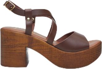 Bata Damenledersandalen mit 8,5 cm Absatz