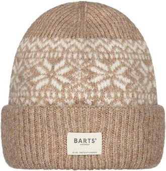 Barts Damen Beanie Strickm&uuml;tze gestrickte Winterm&uuml;tze mit Norwegermuster Negomba 6480 Light Brown 24