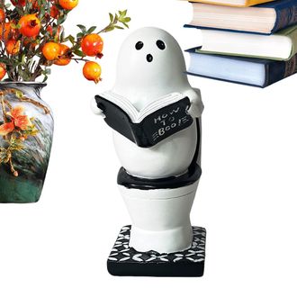 Generic Lese-Dekoration f&uuml;r Gothic-Toilette - Skulptur Geisterfigur, niedliches gruseliges Ornament | f&uuml;r Festliche Halloween-Tisch, Statue aus Kunstharz mit 
