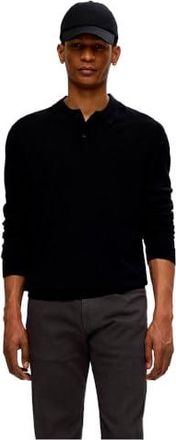Selected Pull Slhtray Ls Knit Merino Polo Noos pour Homme, Noir, M