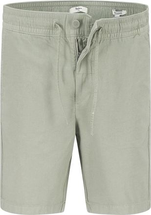 Pepe Jeans London Herren Shorts gr&uuml;n Baumwolle-Leinen