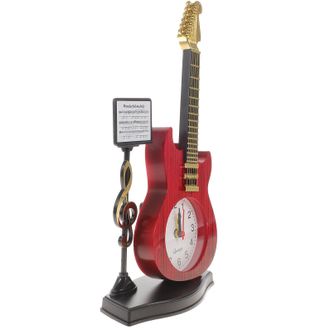 Hemobllo Musikinstrument Tischuhr Wecker Vintage Dekor Nachttischuhr mit Stabilem Standfu&szlig; f&uuml;r Wohnzimmer B&uuml;ro Schlafzimmer