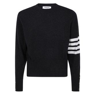 Thom Browne Klassischer Kaschmir-Pullover mit 4 Streifen - - Knitwear - Herren - Grau - S