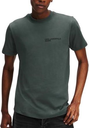 Karl Lagerfeld Karl Lagerfeld Jeans, Homme, T-Shirt Slim &Agrave; Manches Courtes avec Logo Essentiel, Coupe Slim, Vert, XS